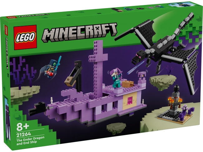 LEGO Minecraft Enderio drakonas ir Pabaigos laivas 21 | XS Žaislai