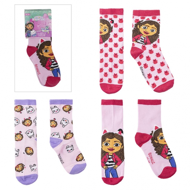 GABBY´S DOLLHOUSE Kojinės, 3 poros, 27 | XS Žaislai | XS Žaislai