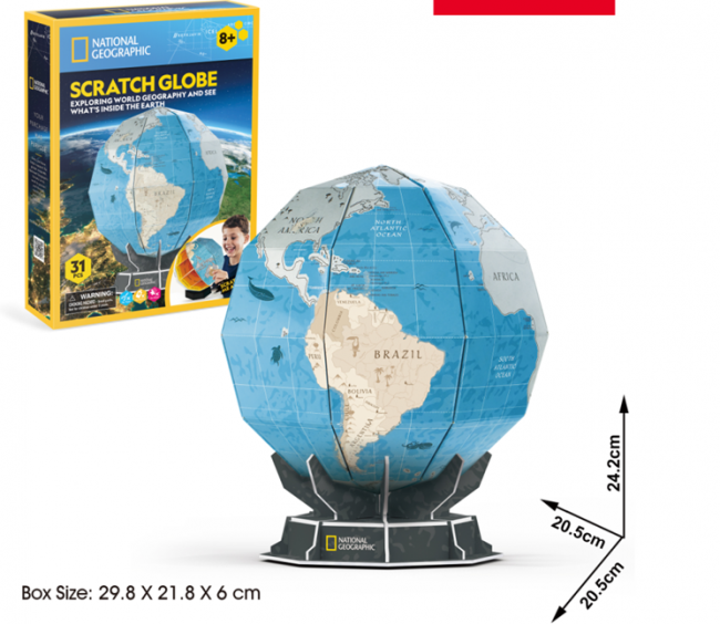 CUBICFUN 3D dėlionė „Scratch Globe" | XS Žaislai | XS Žaislai